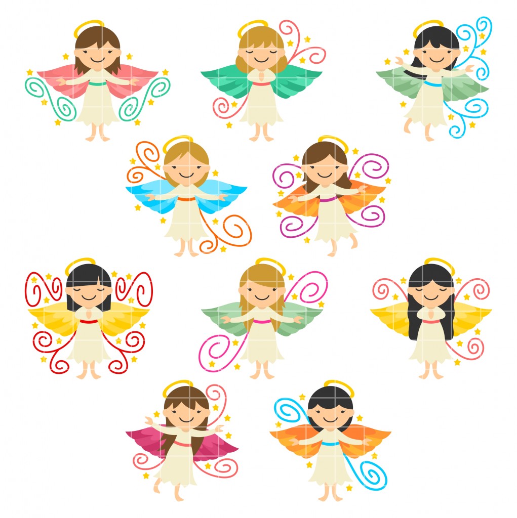 Angels Set Semi Exclusive Clip Art Set For Digitizing and More | Semi ...