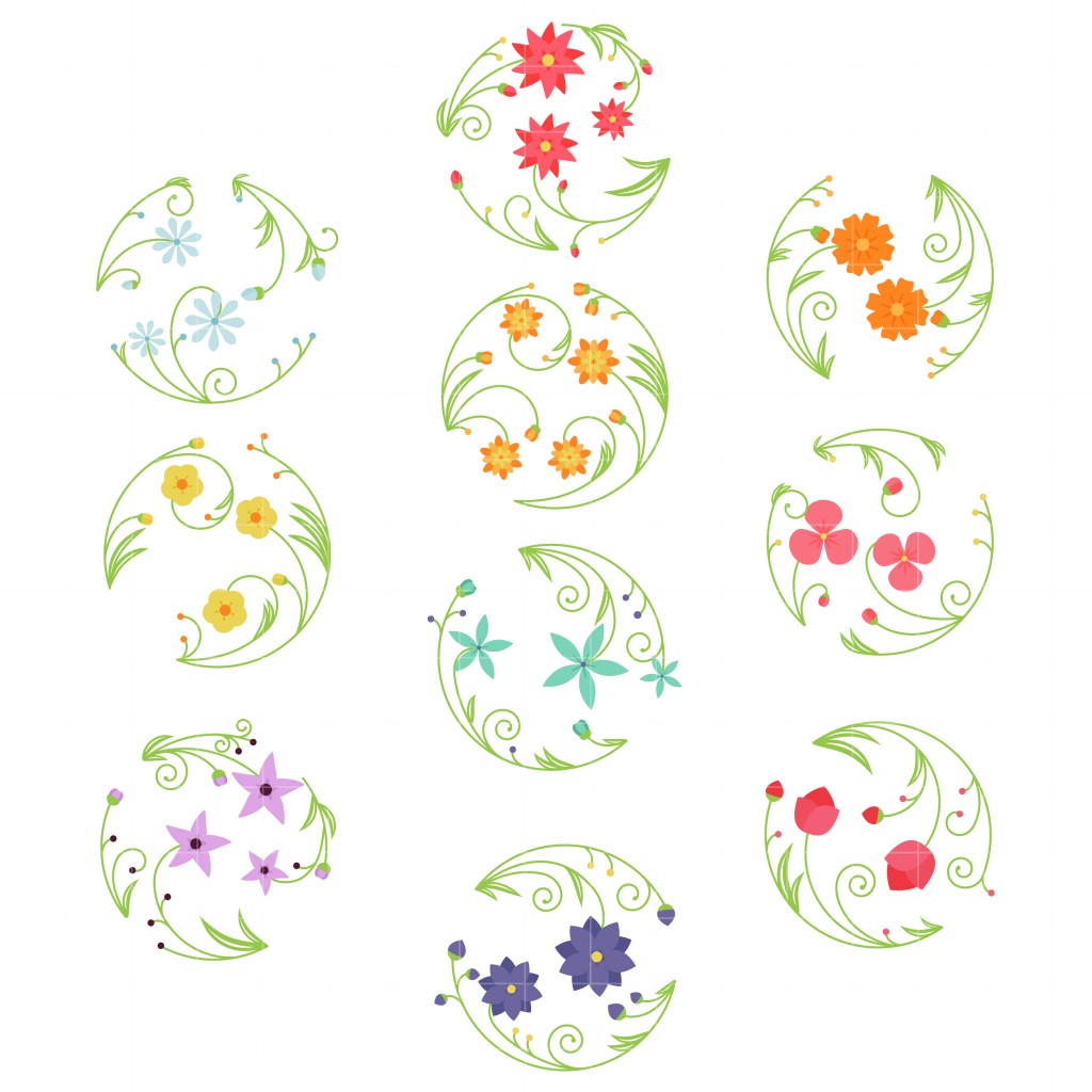 Pretty Circles Set Semi Exclusive Clip Art Set For Digitizing and More ...